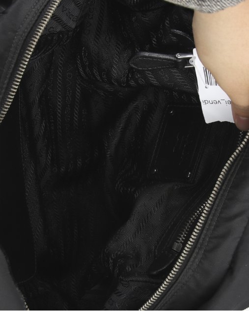 Bolsa Prada Original Tessuto Ruffle Bowler Preta Feminina