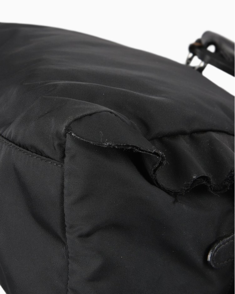 Bolsa Prada Original Tessuto Ruffle Bowler Preta Feminina