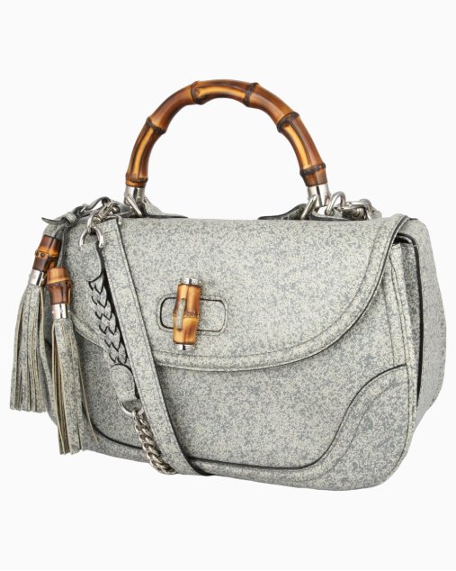 Bolsa Gucci Feminina New Bamboo Large Speckled Cinza Feminina