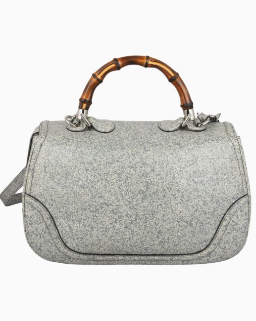 Bolsa Gucci Feminina New Bamboo Large Speckled Cinza Feminina