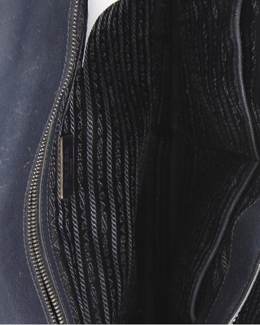 Pasta Prada Original Couro Azul Marinho Masculina