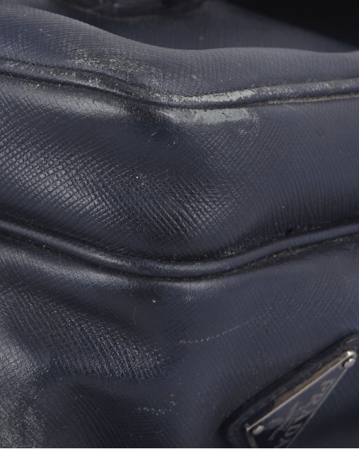 Pasta Prada Original Couro Azul Marinho Masculina