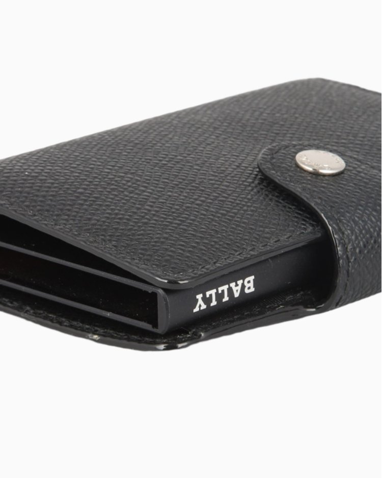 Porta Cartão Bally Original Couro Preto Masculino