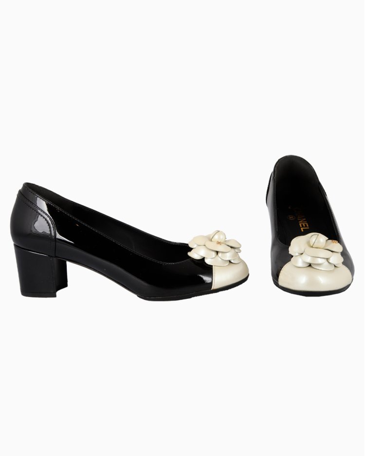 Sapato Chanel Original Camélia Bicolor Feminino