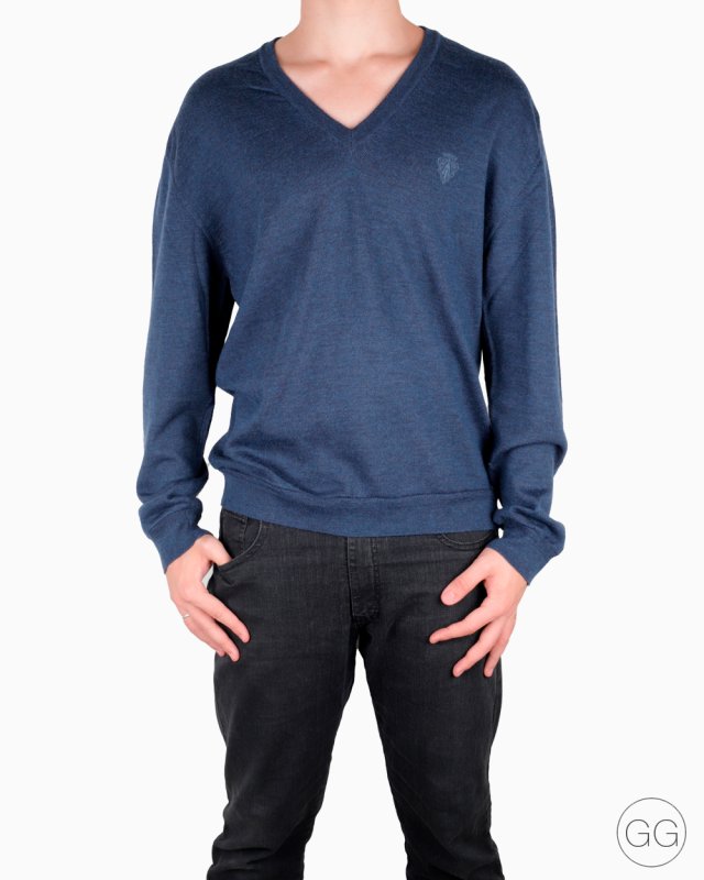 Suéter Gucci Original Lã Azul Marinho Masculino