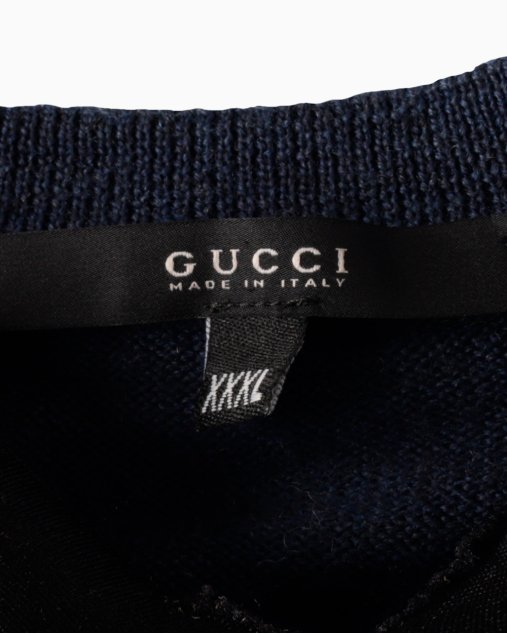 Suéter Gucci Original Lã Azul Marinho Masculino
