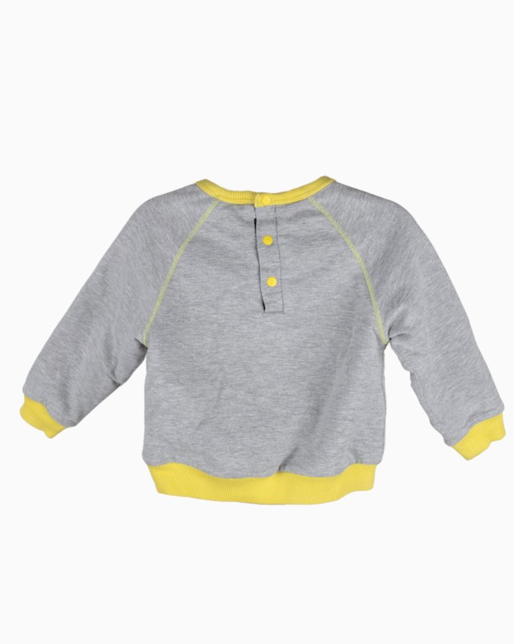 Moletom Kenzo Original Infantil Tigre Cinza e Amarelo Feminino