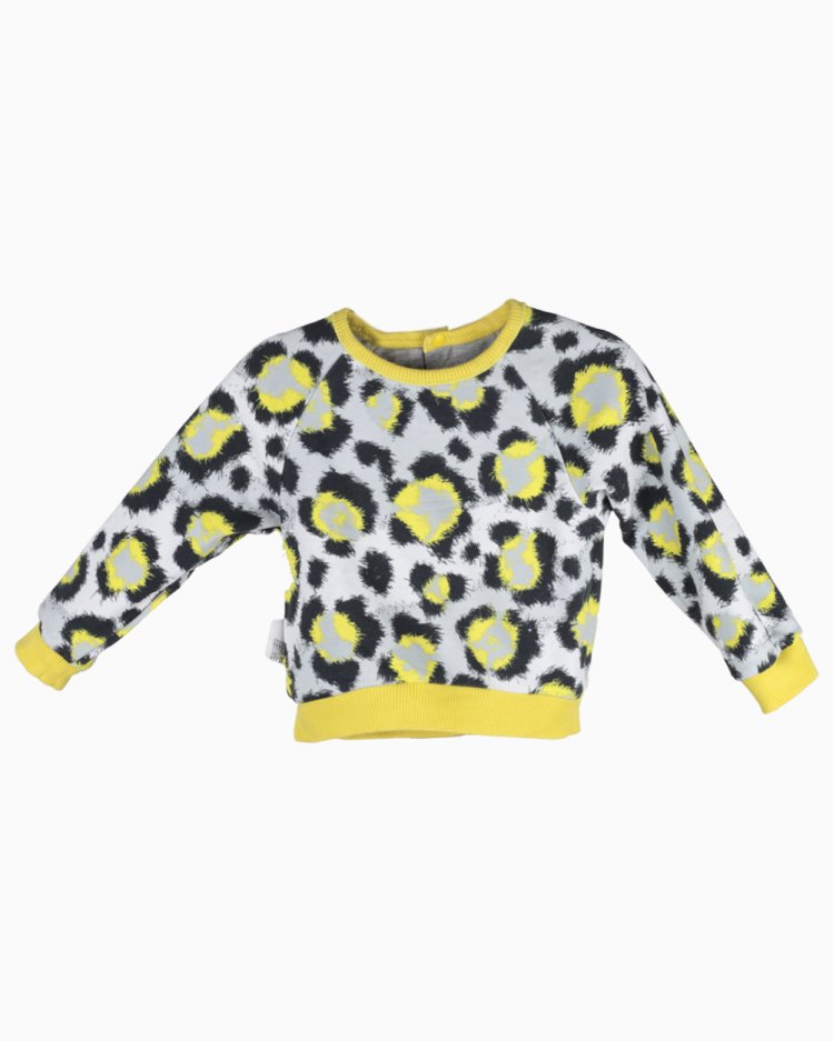 Moletom Kenzo Original Infantil Tigre Cinza e Amarelo Feminino