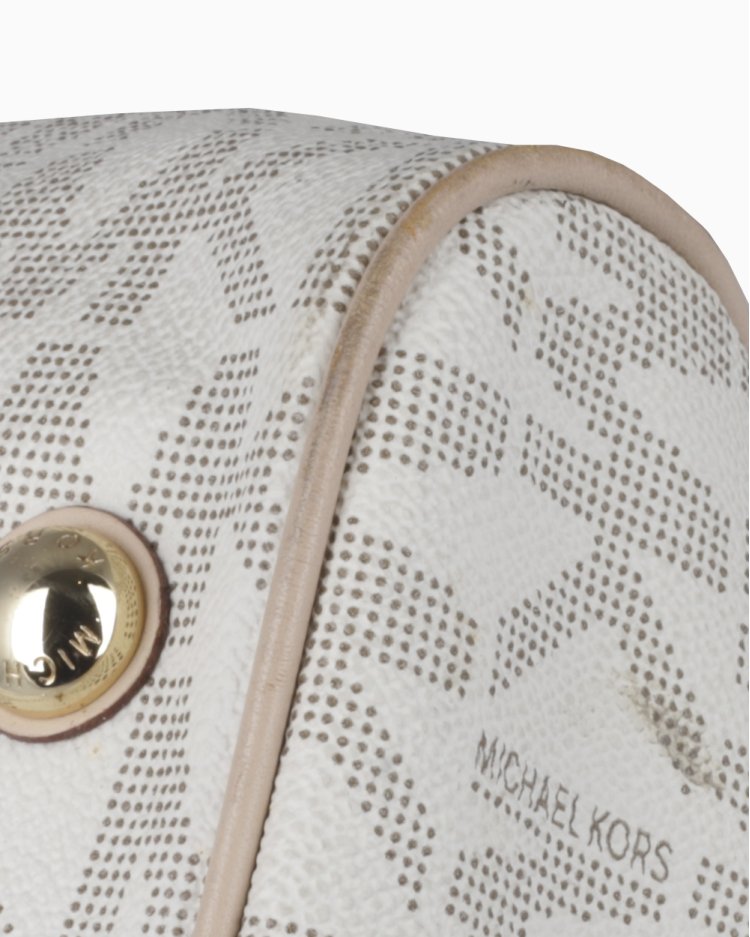 Bolsa Michael Kors Original Grayson Signature Monograma Off White Feminina