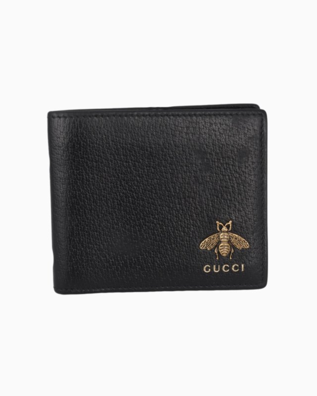 Carteira Gucci Original Animalier Leather Preta Masculina