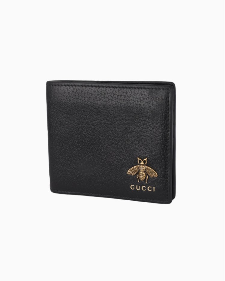 Carteira Gucci Original Animalier Leather Preta Masculina