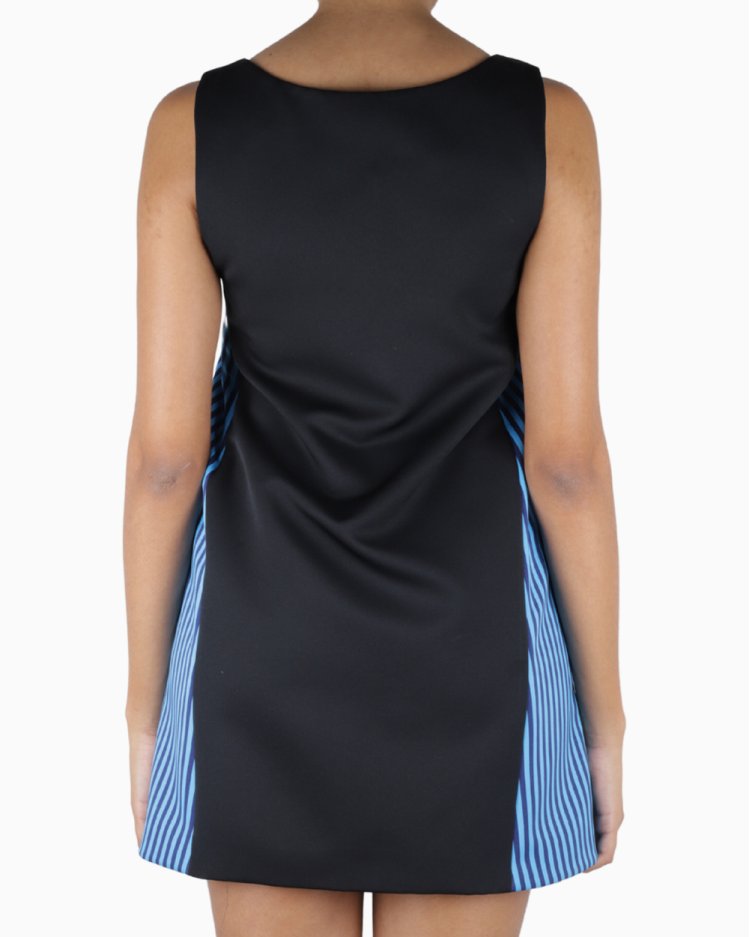 Vestido Prada Original Listras Azul e Preto Feminino