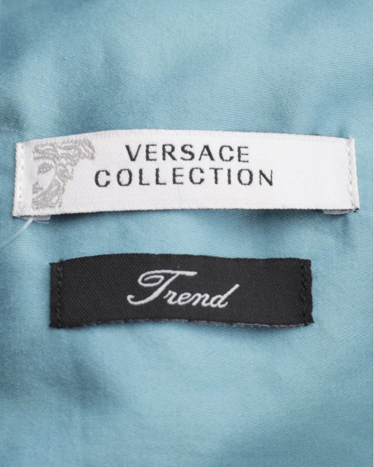 Camisa Versace Original Star Azul Turquesa Masculina