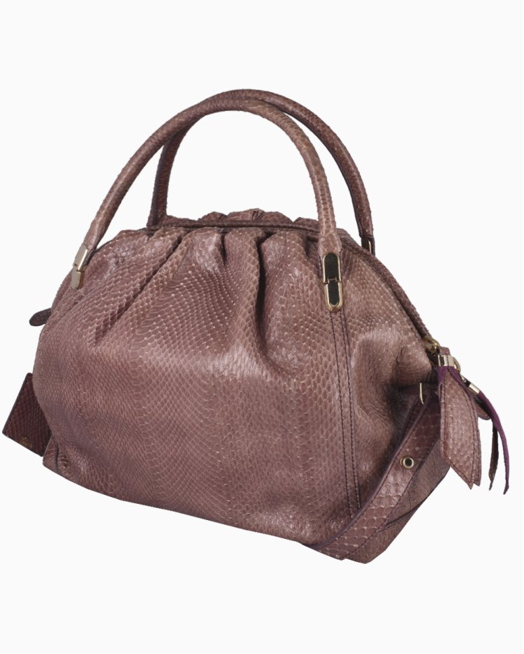 Bolsa Nina Ricci Original Python Rosa Feminina
