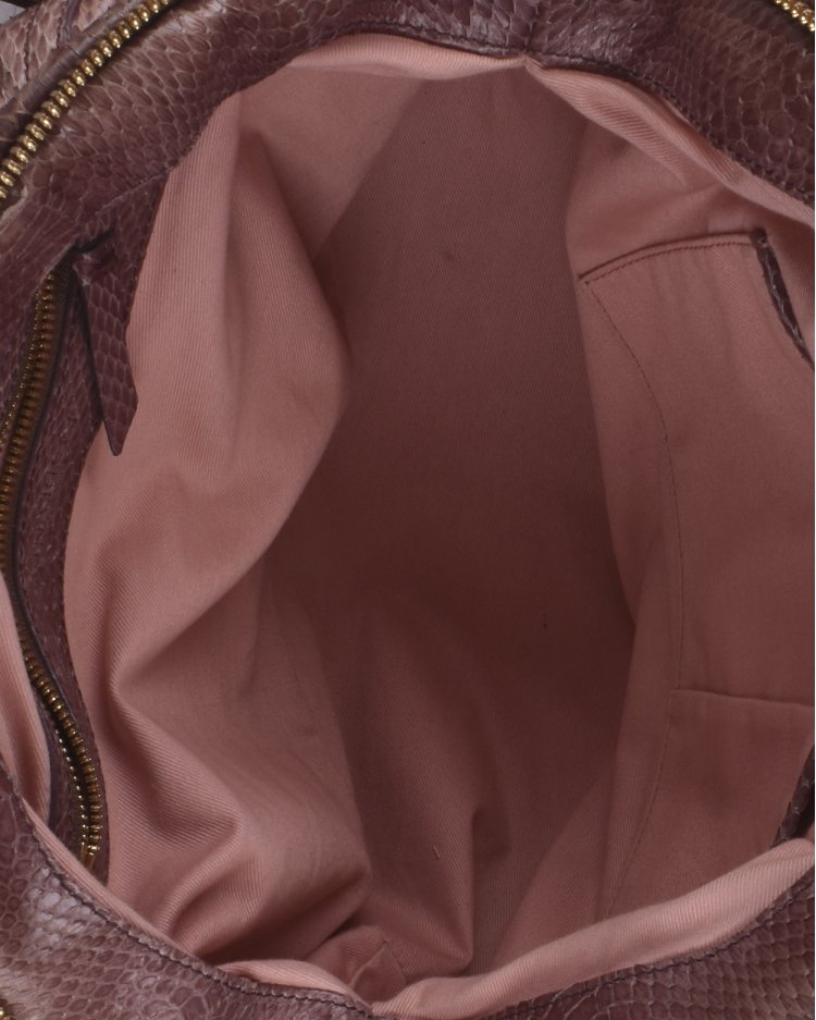 Bolsa Nina Ricci Original Python Rosa Feminina