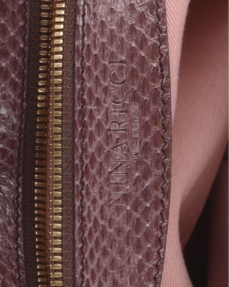 Bolsa Nina Ricci Original Python Rosa Feminina
