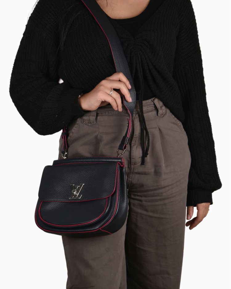 Bolsa Louis Vuitton Original Marceau Messenger Preta e Rosa Feminina