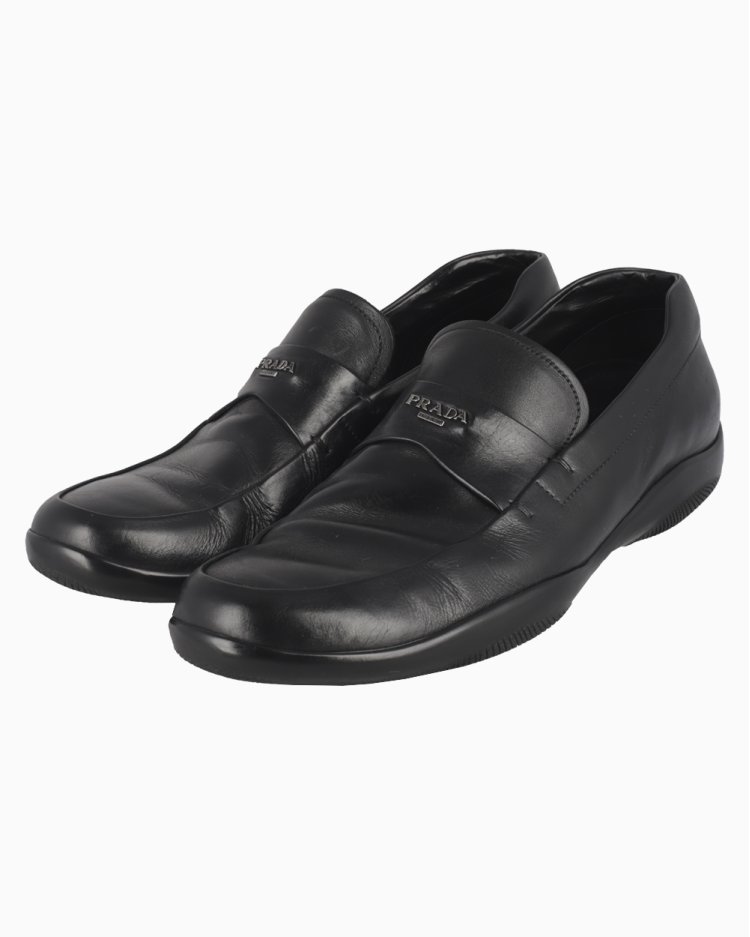Sapato Prada Original Couro Preto Masculino