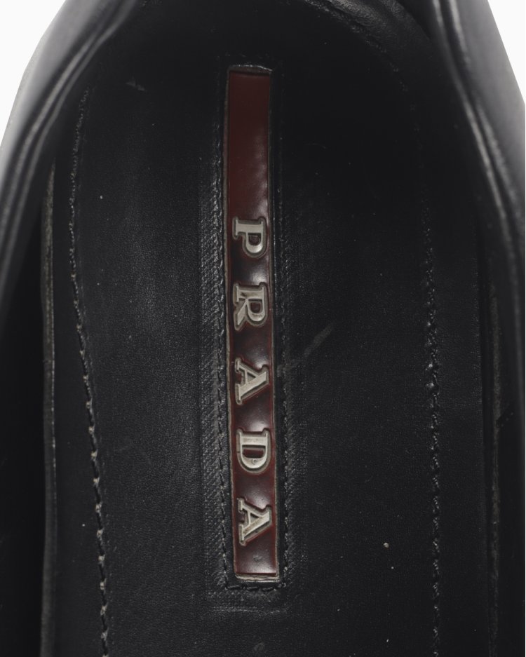 Sapato Prada Original Couro Preto Masculino