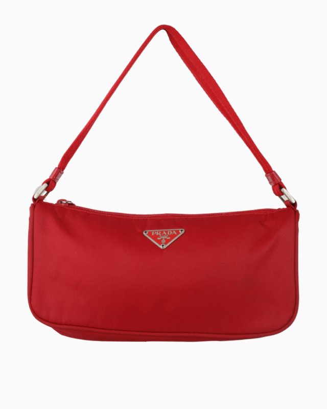 Bolsa Prada Original Nylon Shoulder Vermelha Feminina