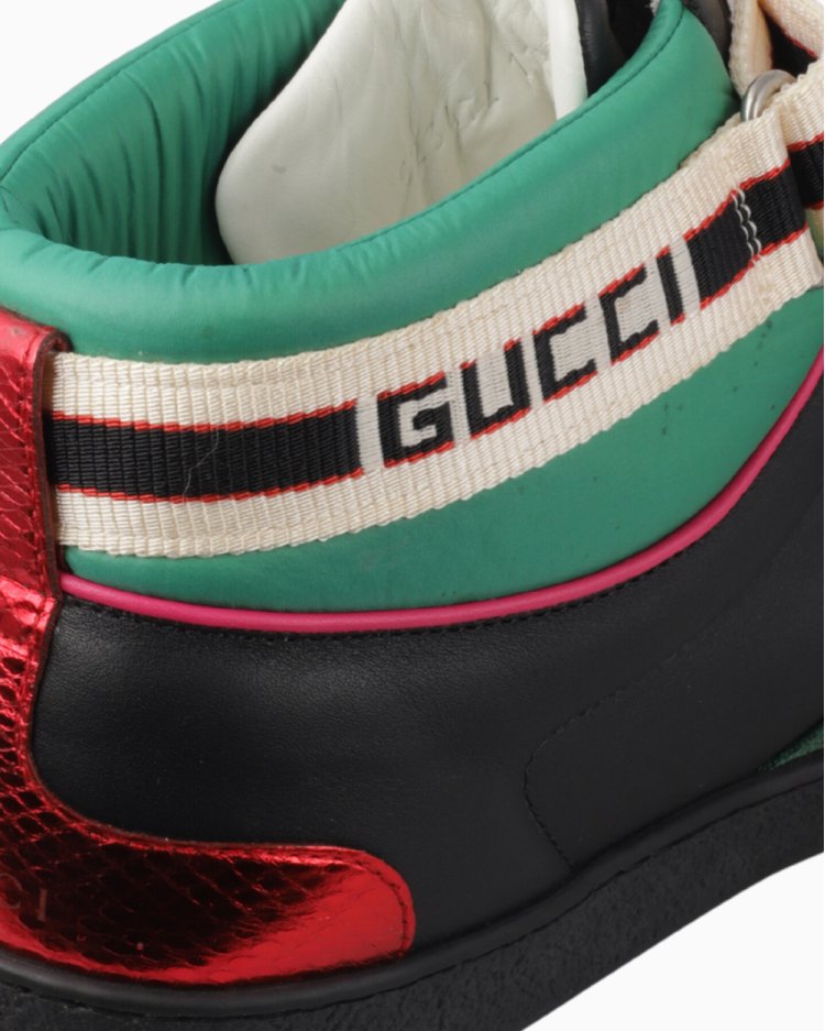 Tênis Gucci Original Ace Stripe Cano Alto Preto Masculino