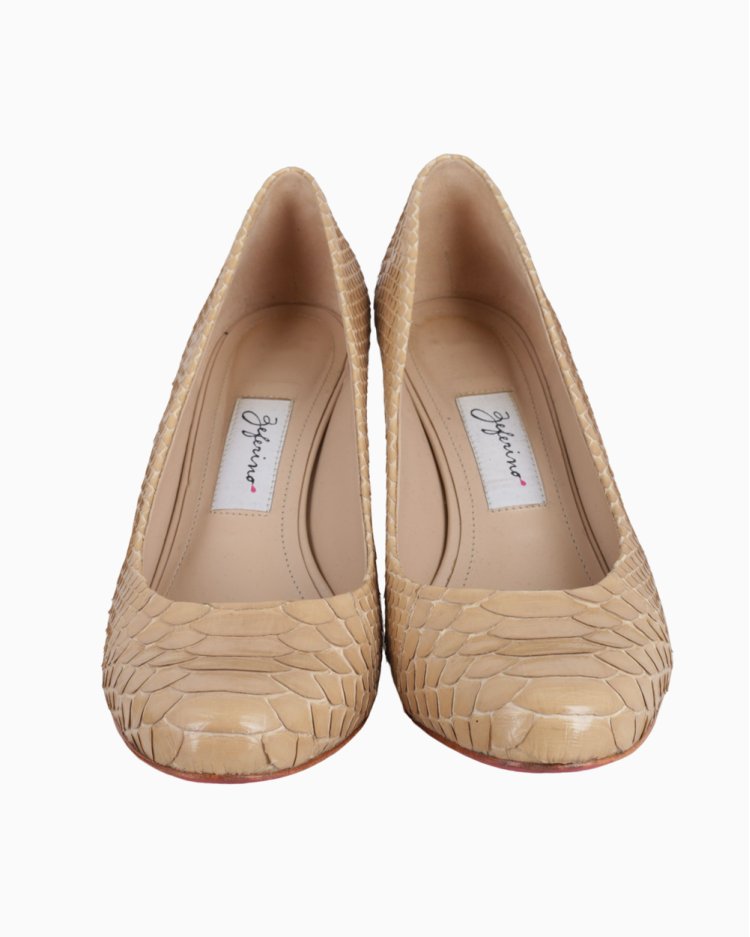 Scarpin Zeferino Original Python Nude Feminino