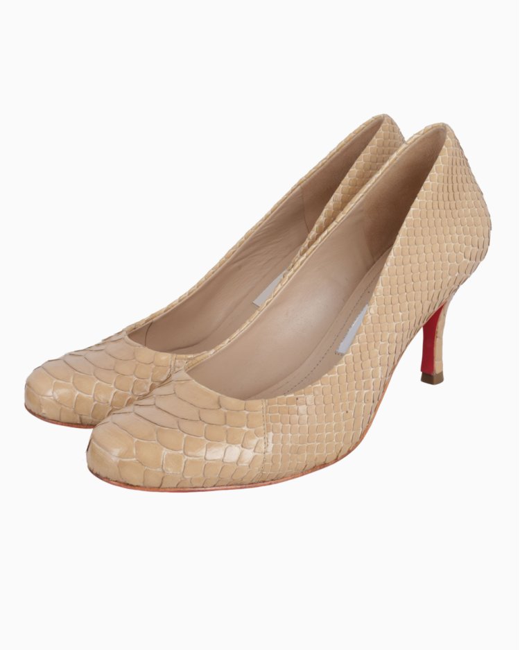 Scarpin Zeferino Original Python Nude Feminino