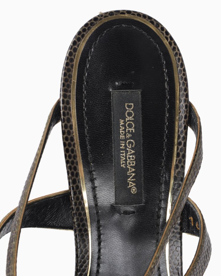 Sandália Dolce & Gabbana Original Stripes Python Preta Feminina