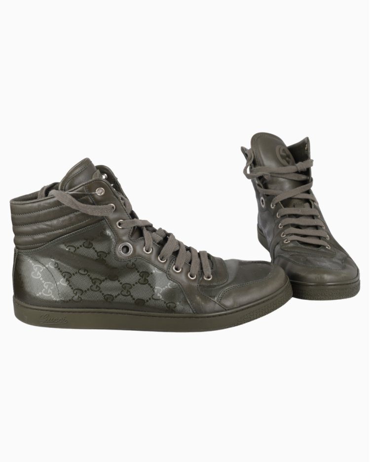 Tênis Gucci Original GG Supreme High Top Verde Masculino