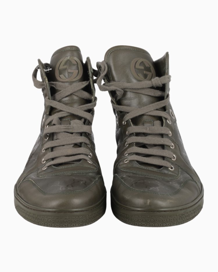 Tênis Gucci Original GG Supreme High Top Verde Masculino