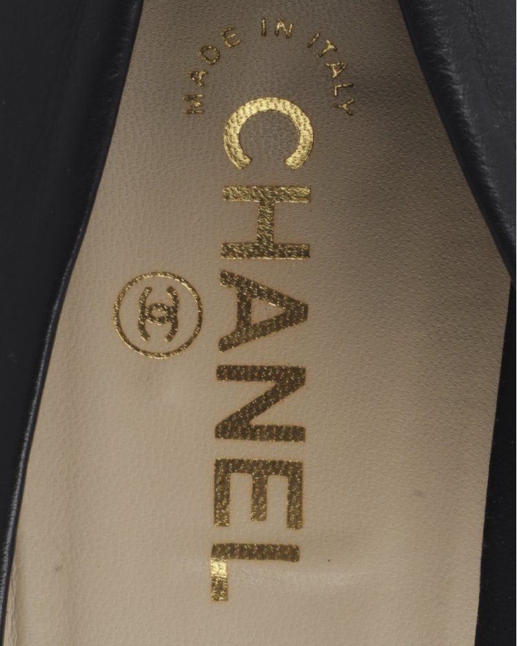 Sapato Chanel Original Flower CC Preto Feminino