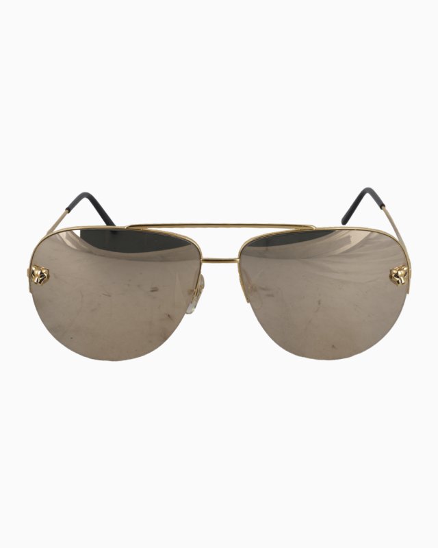 Óculos de Sol Cartier Original Panthère Dourado Feminino