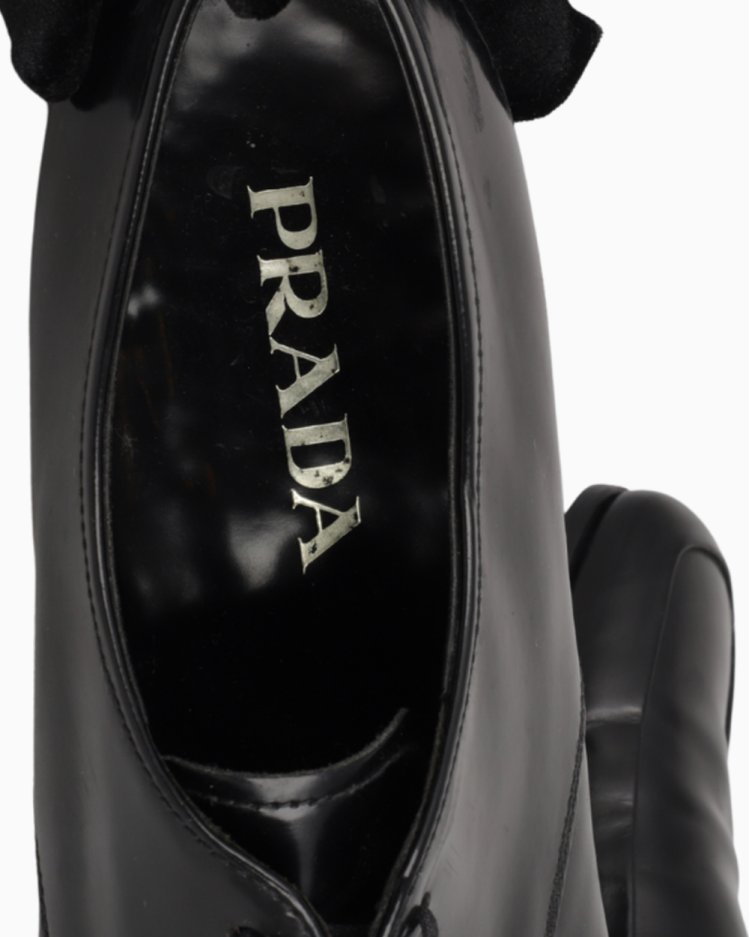 Sapato Prada Original Oxford Couro Anilina Preto Masculino