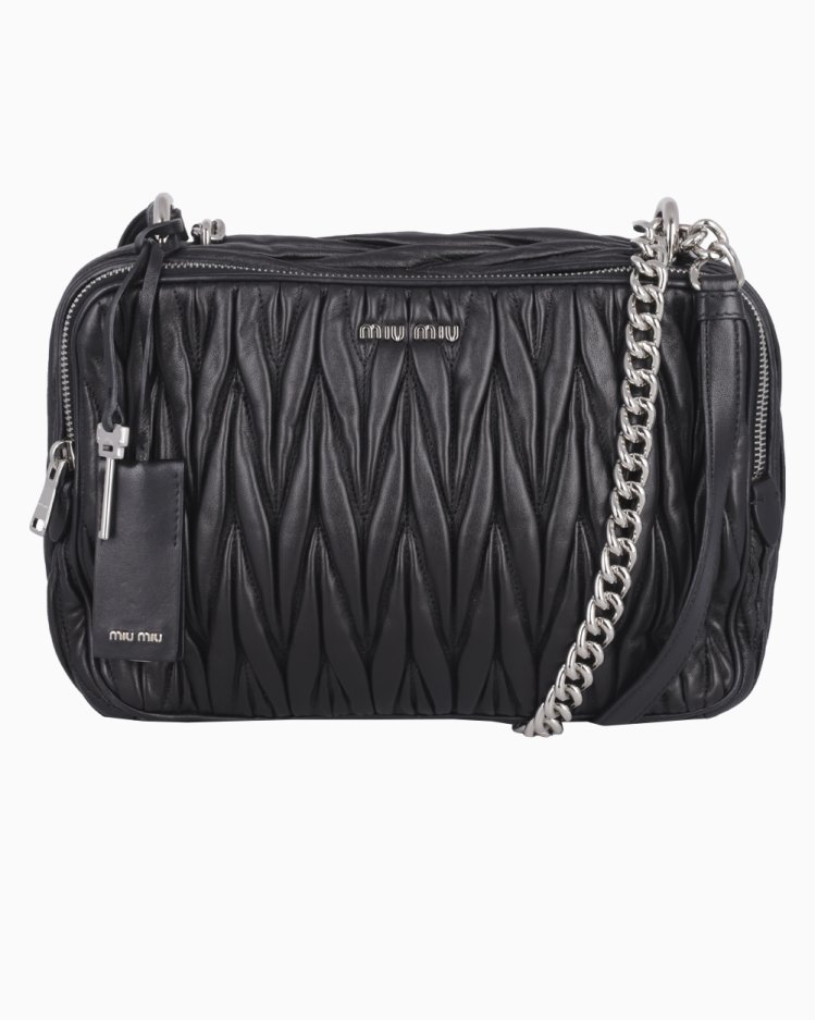 Bolsa Miu Miu Original Matelassê Chain Preta 5BH032 Feminina