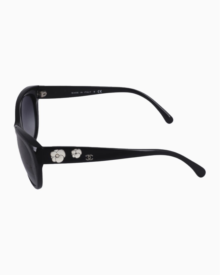 Óculos de Sol Chanel Original Camellia 5187-H Preto Feminina