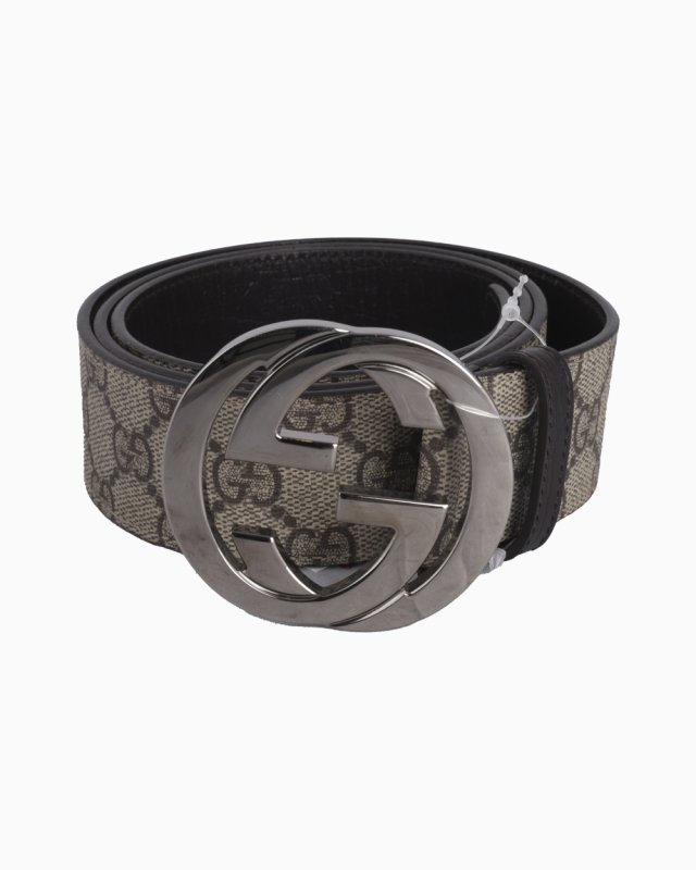 Cinto Gucci Original Interlocking G Canvas GG Supreme Masculino