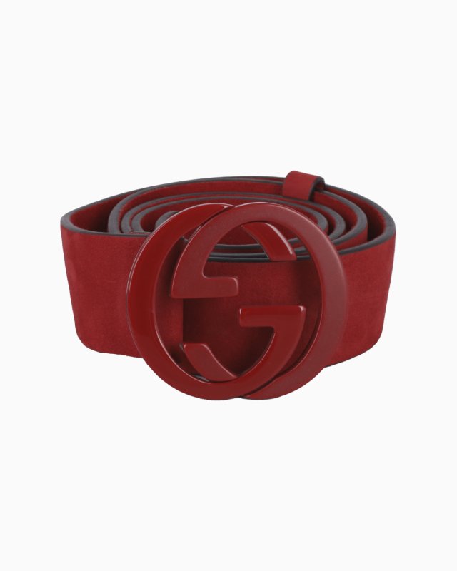 Cinto Gucci Original Interlocking G Vermelho Masculino