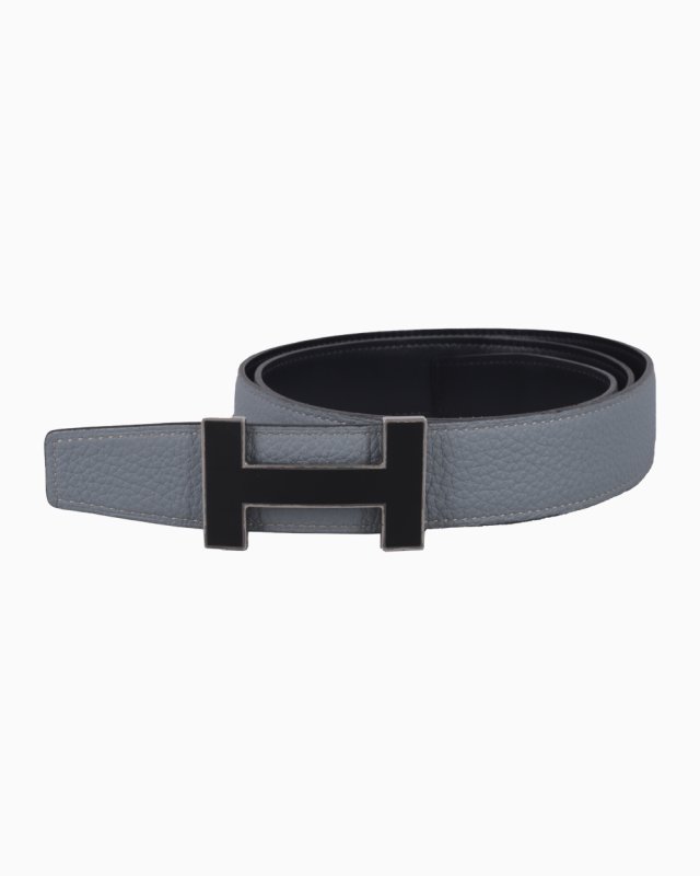 Cinto Hermès Original Reversível Couro Azul Masculino