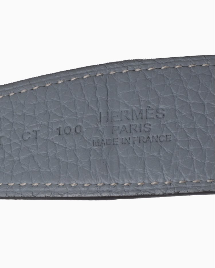 Cinto Hermès Original Reversível Couro Azul Masculino
