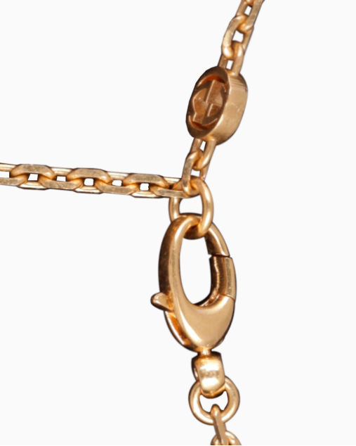 Colar Gucci Original Chick Pendant Interlocking Dourado Feminina