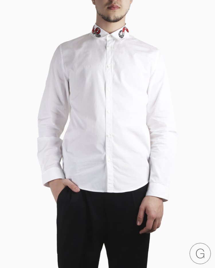 Camisa Gucci Original Bordada Branca Masculino