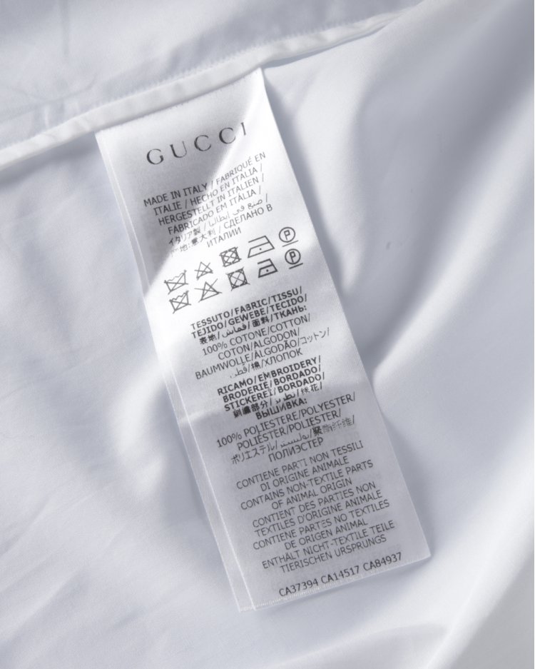 Camisa Gucci Original Bordada Branca Masculino