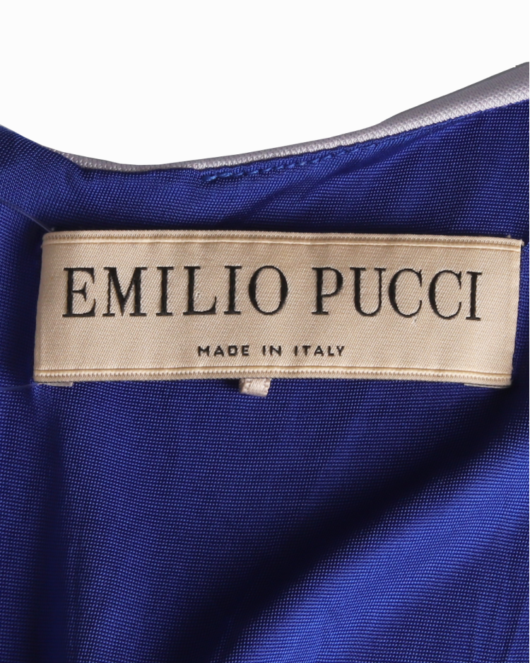 Vestido Emilio Pucci Original Estampado Azul Feminino