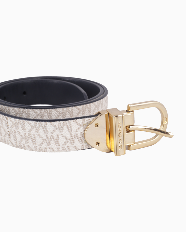 Cinto Michael Kors Original Monograma Off White Feminino