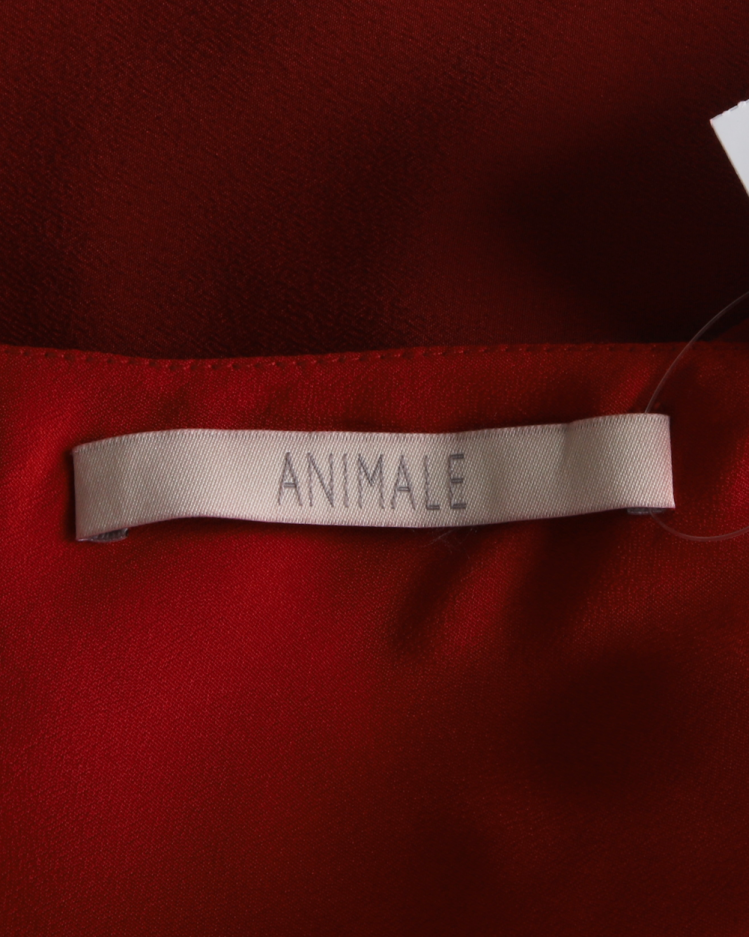 Blusa Animale Ombro Só Seda Vermelha Feminina