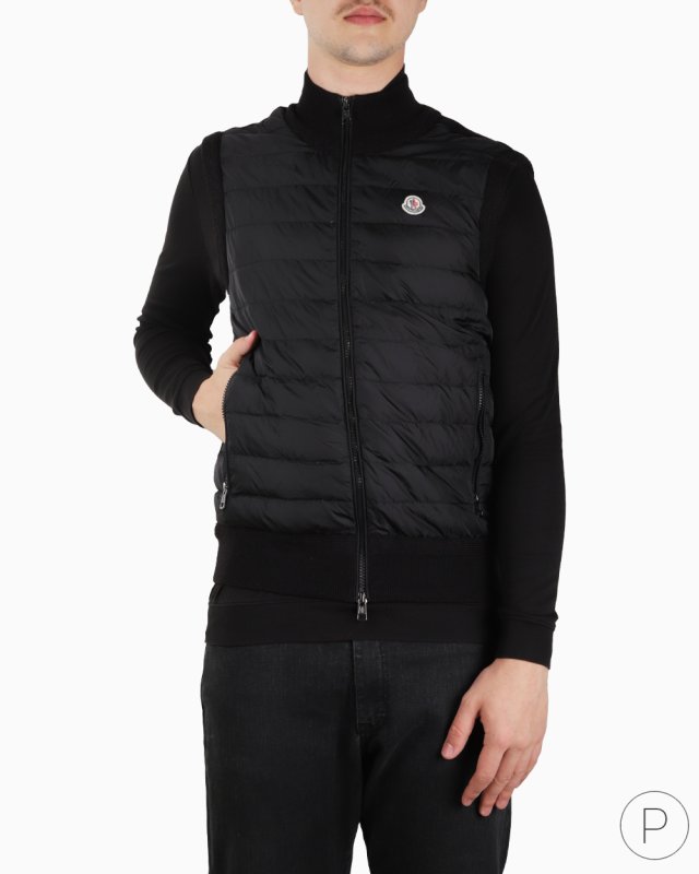 Colete Moncler Original Maglione Tricot Gilet Preto Masculino