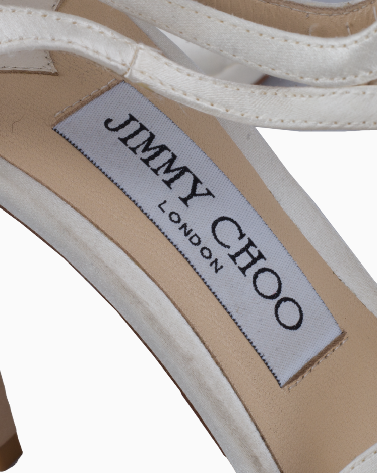 Sandália Jimmy Choo Original Satin Off White Feminina