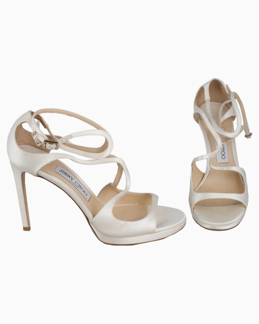 Sandália Jimmy Choo Original Satin Off White Feminina