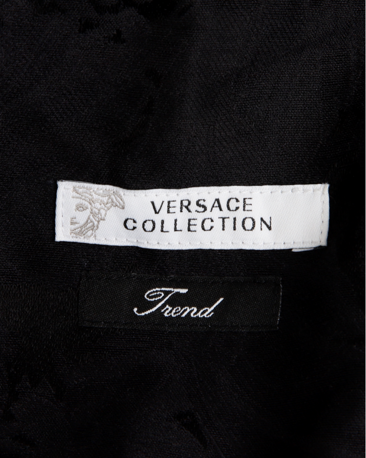 Camisa Versace Collection Algodão e Seda Preta Masculina