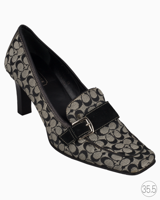 Sapato Coach Original Signature Branco e Preto Feminino